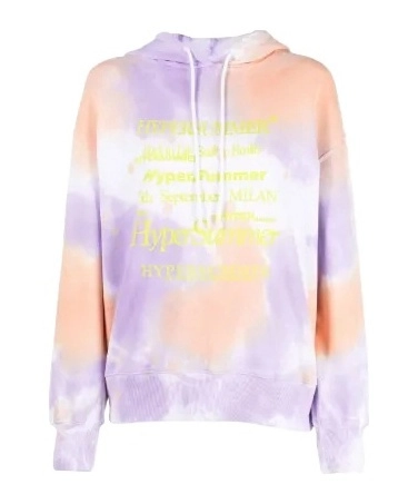 MSGM Slogan-print Tie-dye Hoodie
