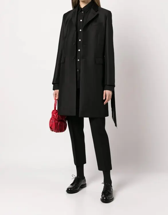 Comme Des Garçons Fringe-sleeve Single-breasted Coat