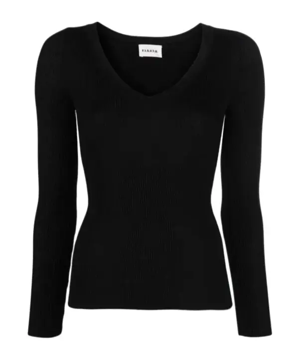 P.a.r.o.s.h V-neck Fine-knit Top - Nero