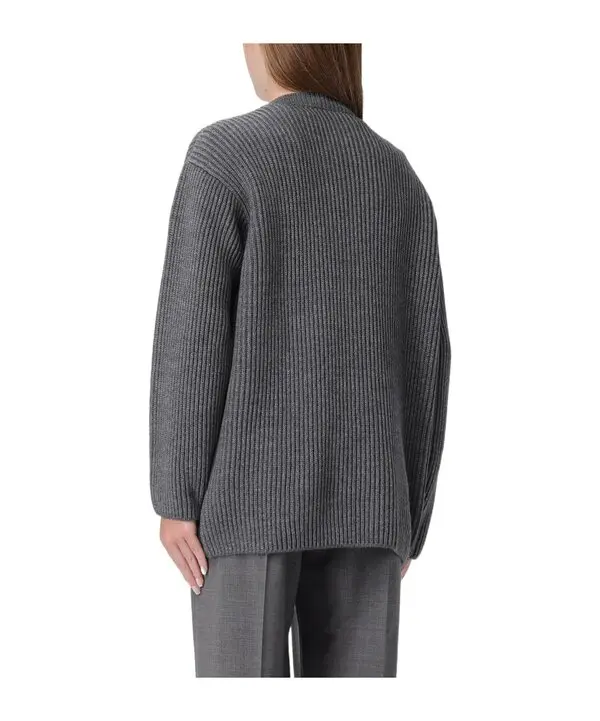 MSGM V-neck Ribbed Knit Cardigan