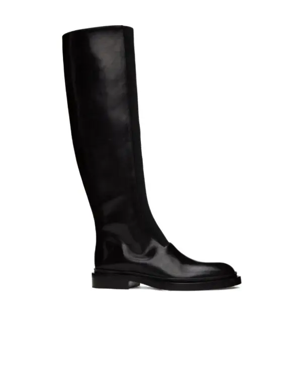JIL SANDER Round Toe Knee-high Boots - Black