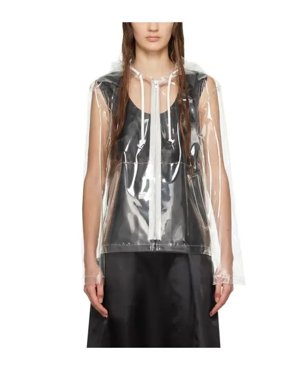 Comme Des Garçons Slogan-print Transparent Jacket