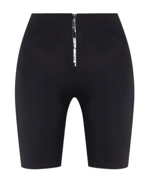 Off-White Logo Printed Zip Detailed Shorts - Black