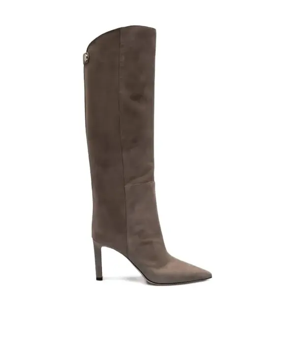 JIMMY CHOO 85mm Alizze Pointed-toe Knee-high Boots - Brown