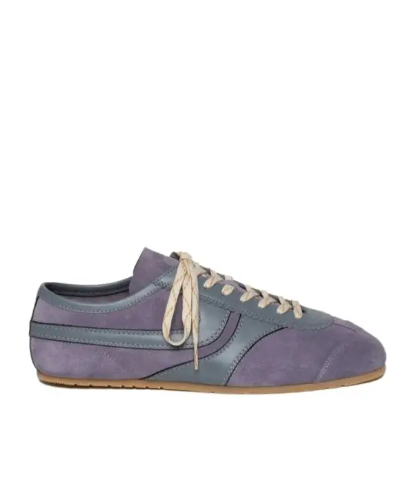 Dries Van Noten Suede-panelled Sneakers - Gray