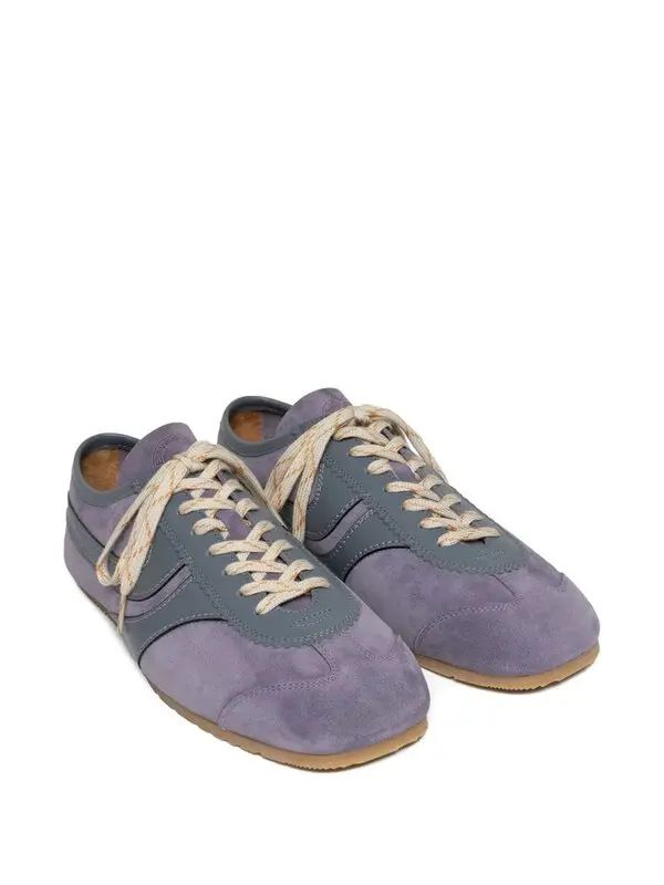Dries Van Noten Suede-panelled Sneakers - Gray