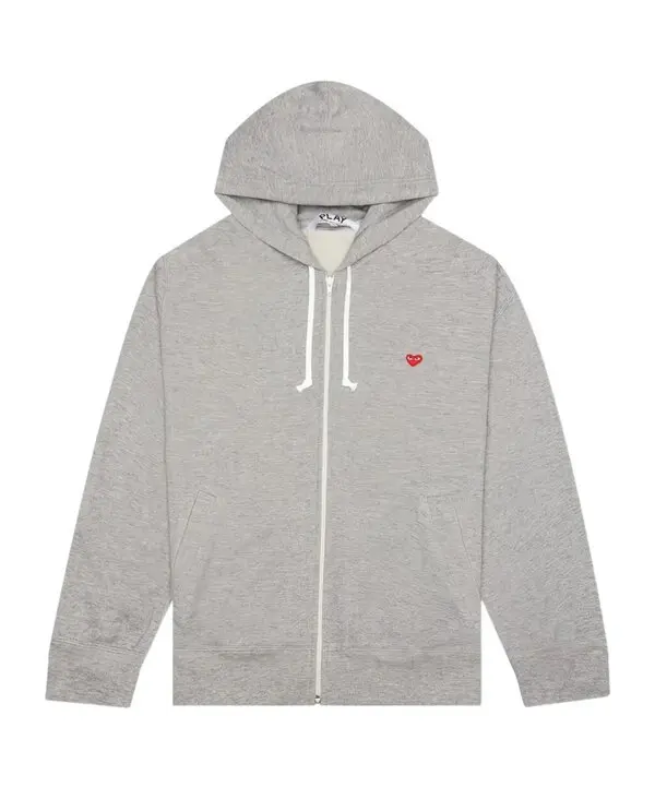 Play Comme Des Garcon Heart-embroidered Zip-up Sweatshirt