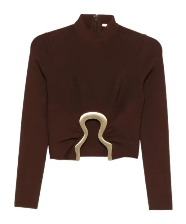 Cult Gaia High-neck Embellished Crop Top - Black