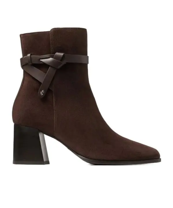 JIMMY CHOO Lawton Knotted-strap Leather Boots