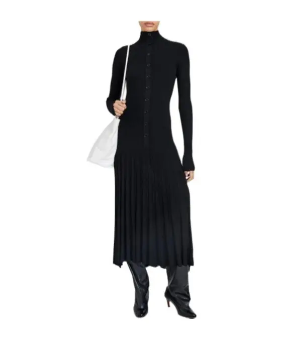 Proenza Schouler Ribbed Pleated Midi Day Dress