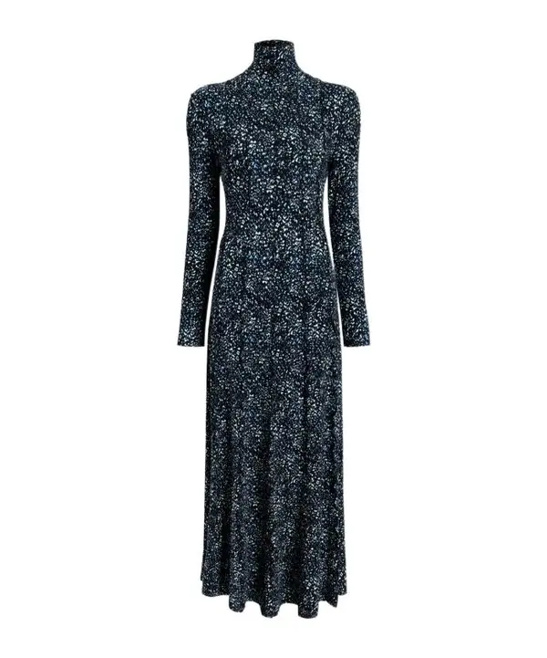 Proenza Schouler Mabel Turtleneck Ruffled Maxi Dress