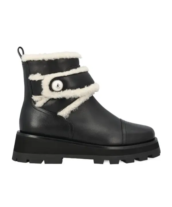 JIMMY CHOO Shearling-trimmed Platform Boots