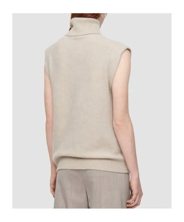 JOSEPH Turtleneck Sleeveless Vest - Beige