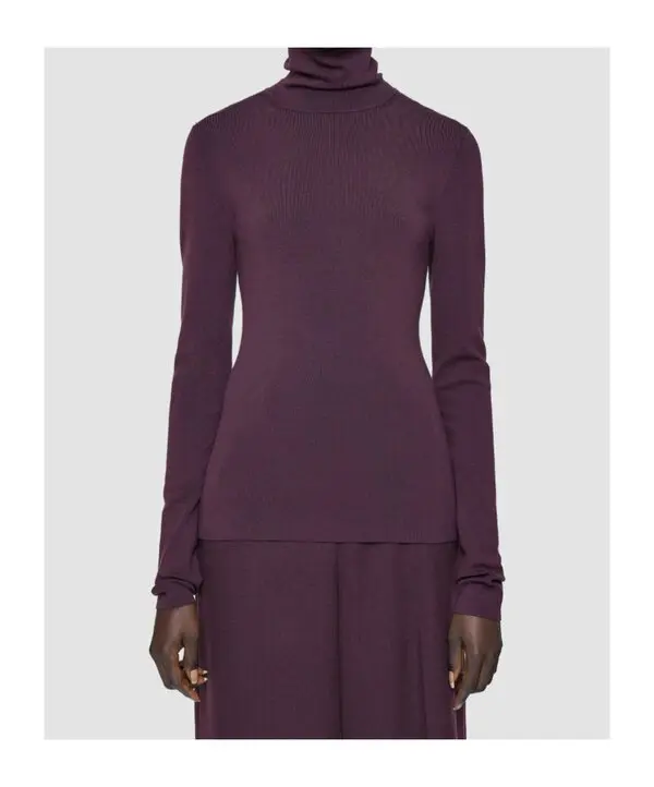 JOSEPH Turtleneck Long-sleeve Sweater - Cherry Wine