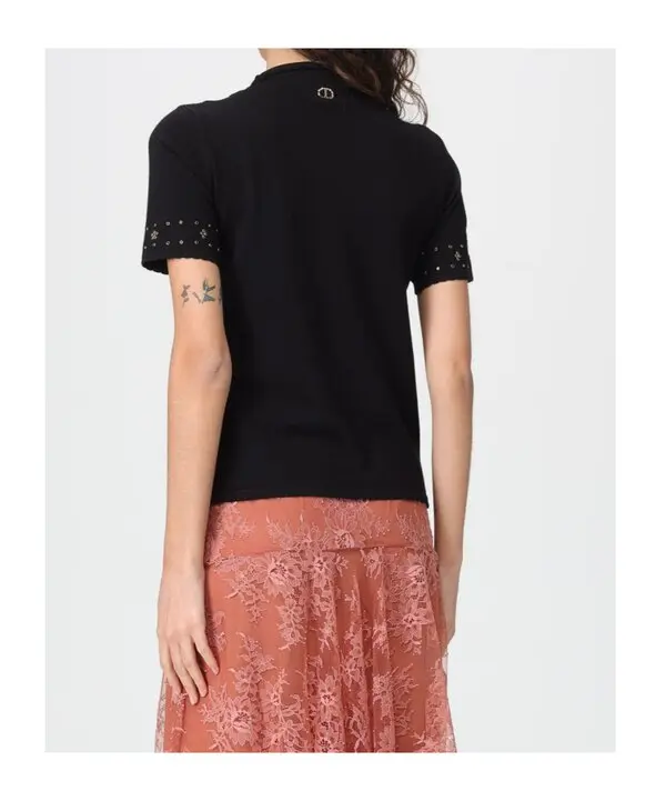 TWINSET Eyelet Short Sleeve Top