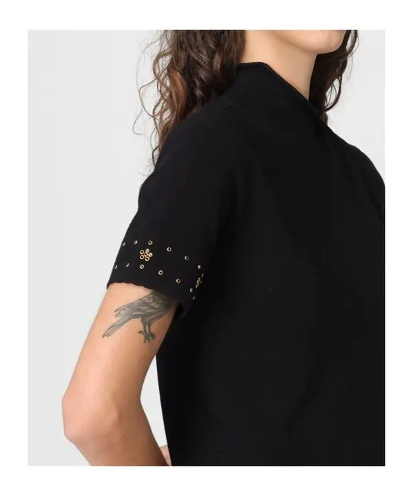 TWINSET Eyelet Short Sleeve Top