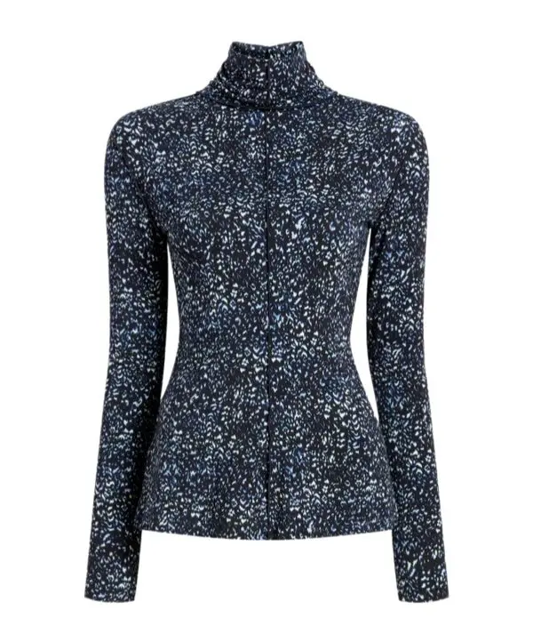 Proenza Schouler Audrey Speckled Turtleneck Top - Black