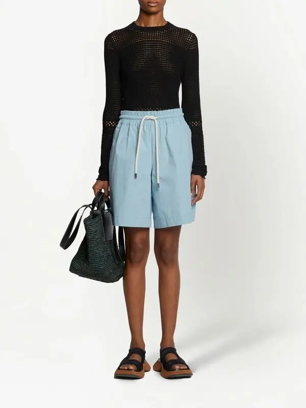 Proenza Schouler White Label Cotton-linen Drawstring Shorts