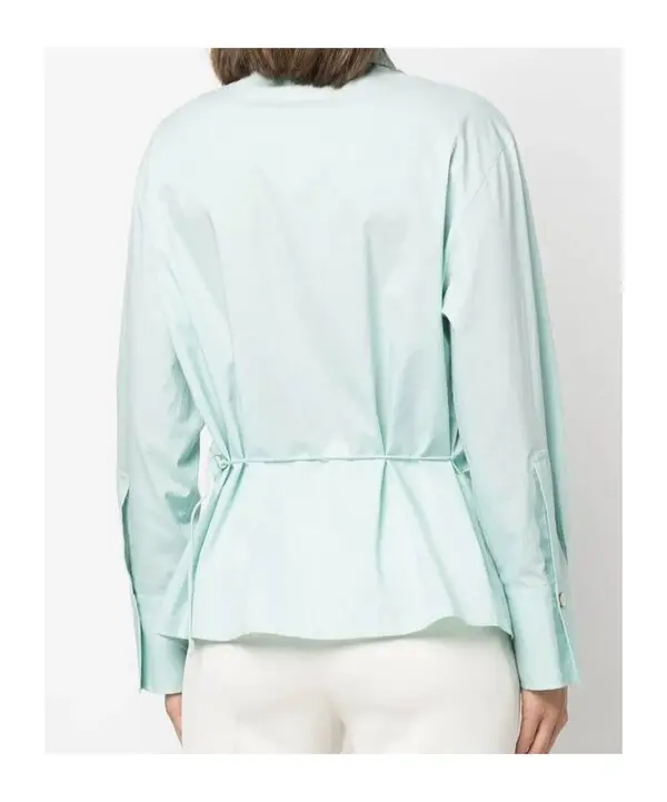 Vince Tie Back Long Sleeved Buttoned Shirt - White