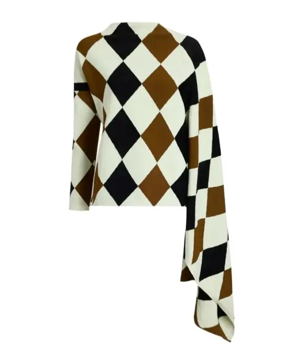 Proenza Schouler Vanne Argyle-pattern Top - White