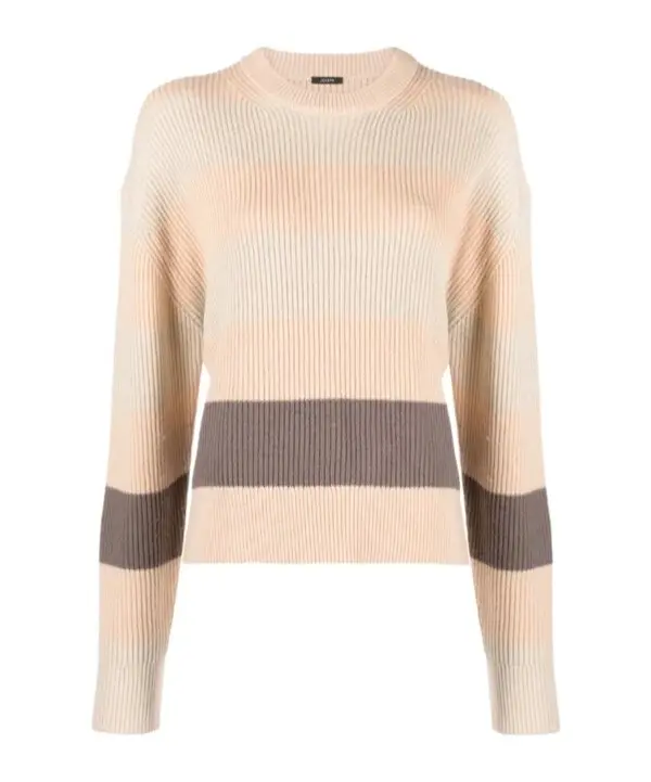 JOSEPH Striped Round Neck Jumper