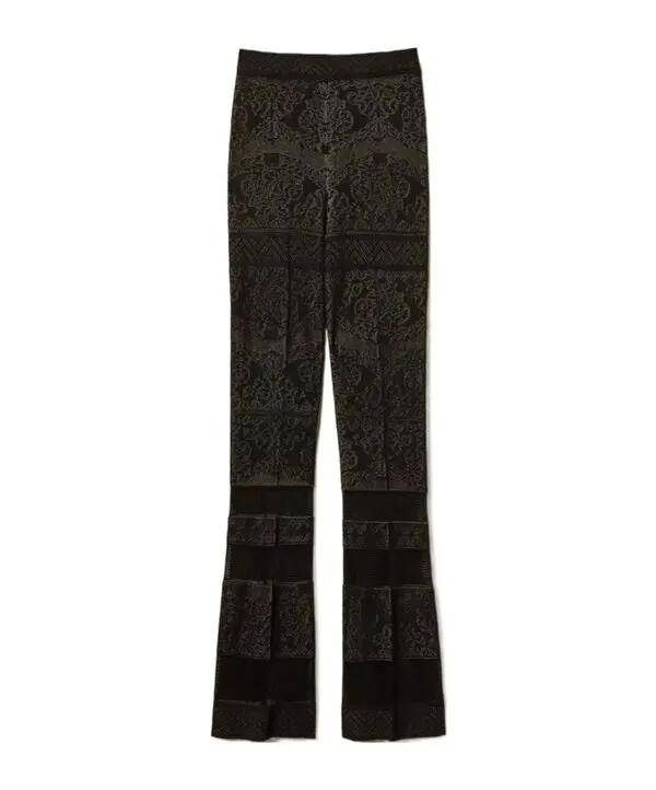 TWINSET Damask-pattern Flared Trousers