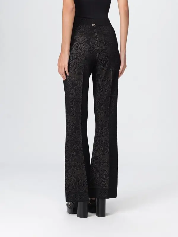 TWINSET Damask-pattern Flared Trousers