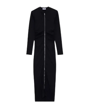 MSGM Zip-front Gathered Maxi Dress