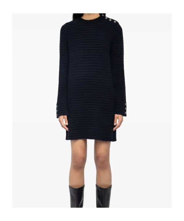 Zadig&Voltaire Striped Button-detailed Mini Dress