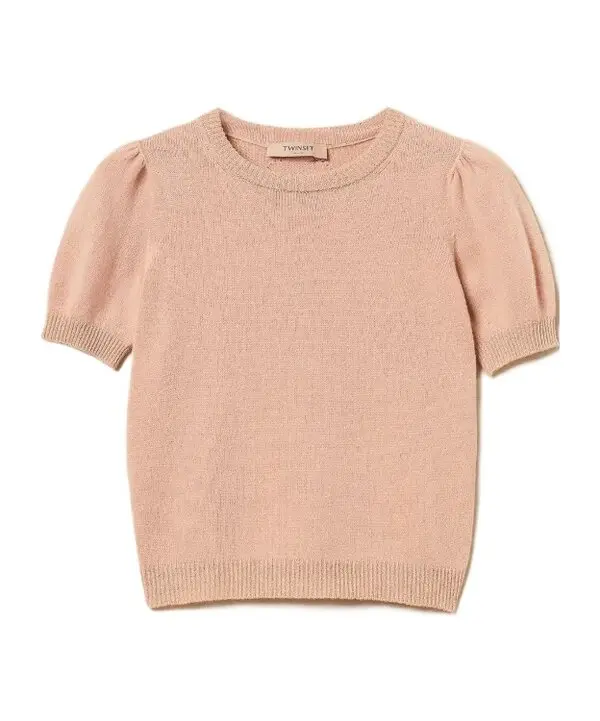 TWINSET Puff-sleeve Sweater - Nude
