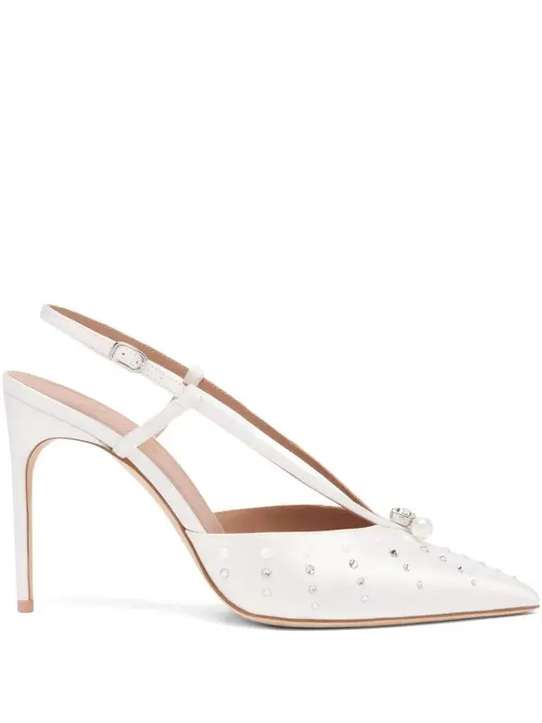 MALONE SOULIERS Crystal-pearl Embellished Pumps