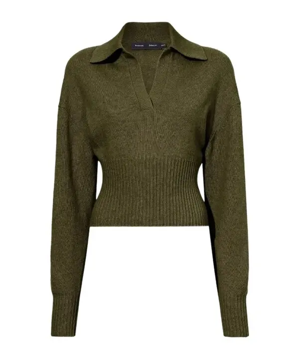 Proenza Schouler Polo-neck Ribbed Sweater - Green