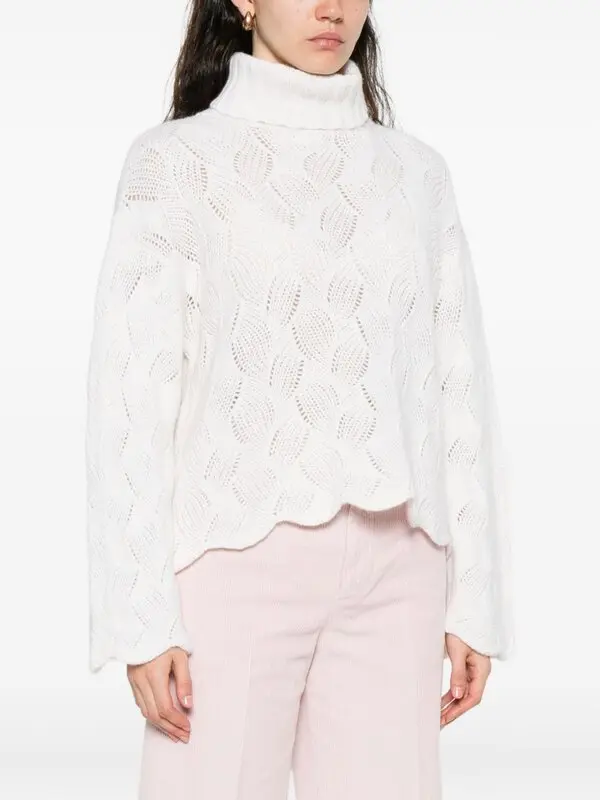 TWINSET Cable-knit Turtleneck Sweater