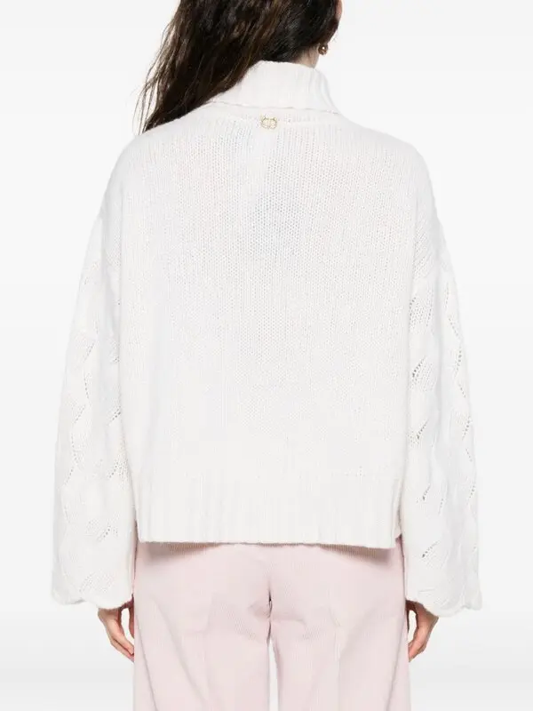 TWINSET Cable-knit Turtleneck Sweater