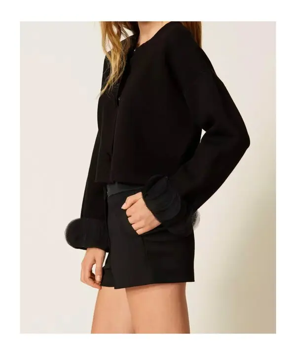 TWINSET Organza-cuff Knit Jacket