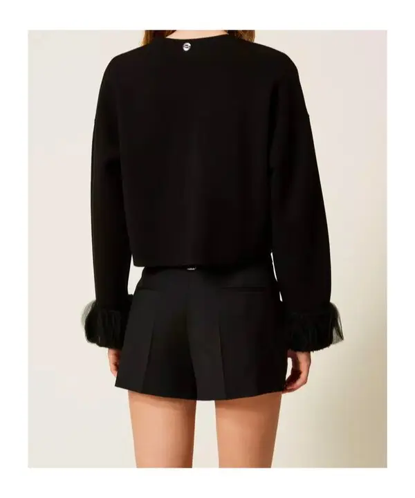 TWINSET Organza-cuff Knit Jacket