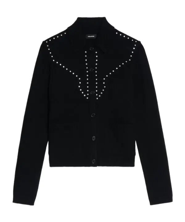 Zadig&Voltaire Stud-embellished Crew-neck Cardigan