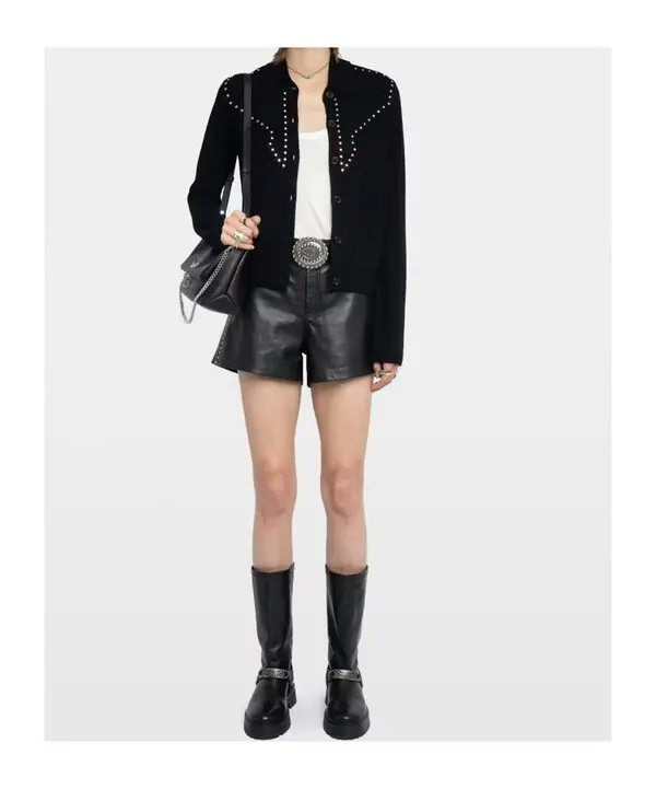 Zadig&Voltaire Stud-embellished Crew-neck Cardigan