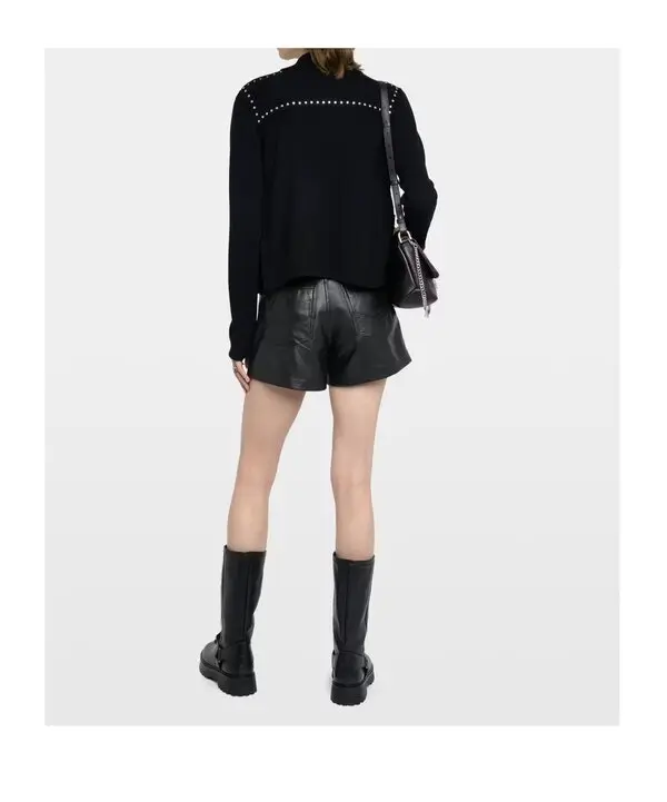 Zadig&Voltaire Stud-embellished Crew-neck Cardigan