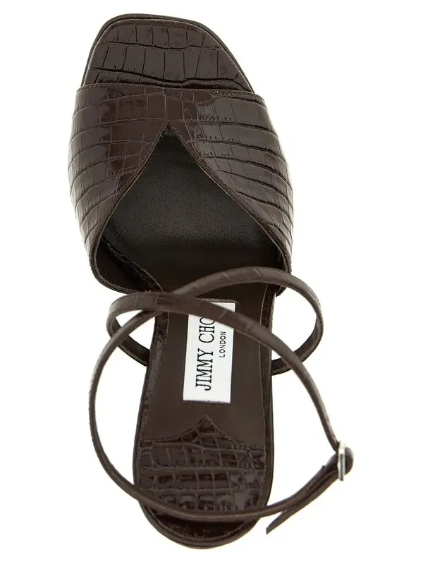 JIMMY CHOO Crocodile-print Platform Sandals