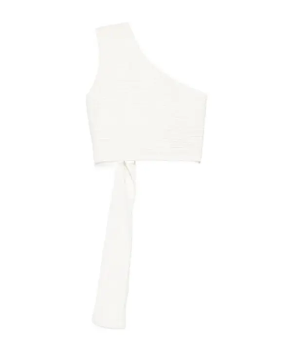 Cult Gaia Cotton One-shoulder Cropped Top - White