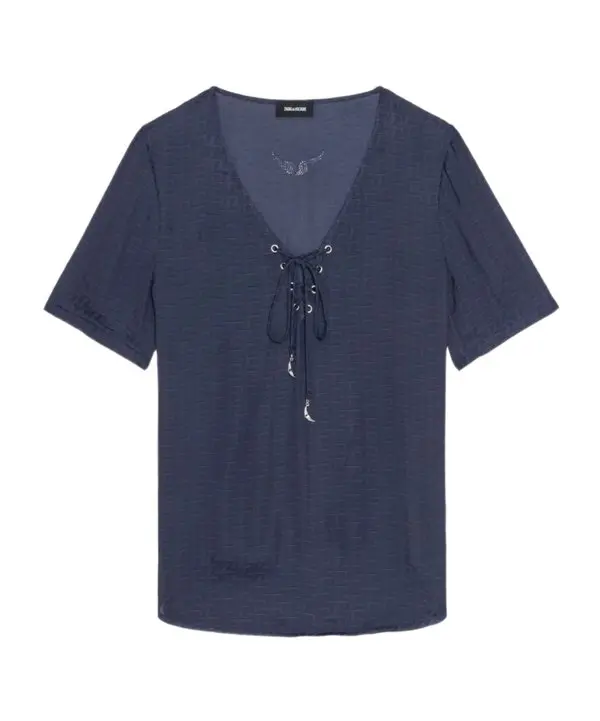 Zadig&Voltaire Lace-up V-neck T-shirt