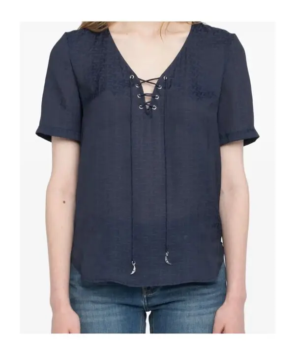 Zadig&Voltaire Lace-up V-neck T-shirt