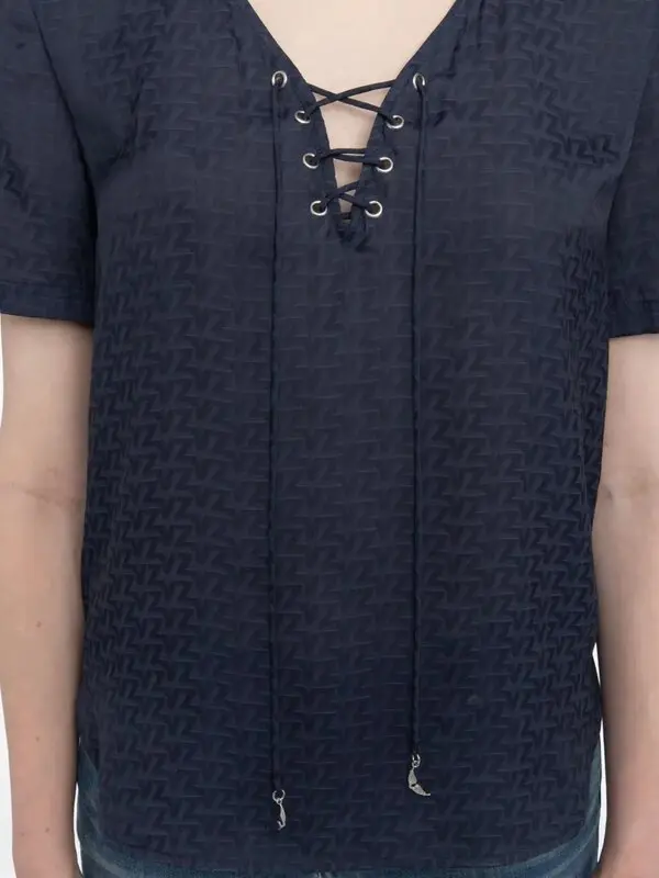 Zadig&Voltaire Lace-up V-neck T-shirt