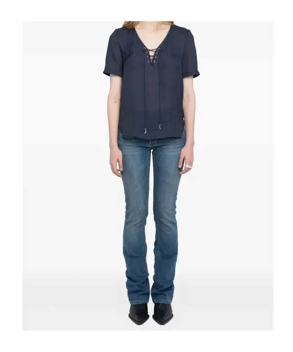 Zadig&Voltaire Lace-up V-neck T-shirt