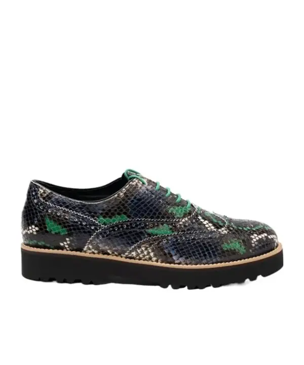 Hogan Snakeskin Platform Brogue Boots