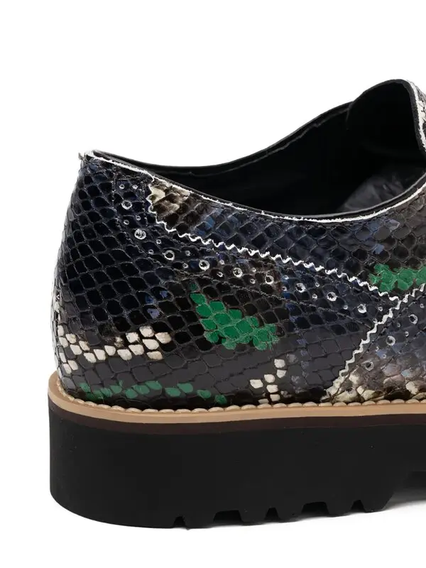 Hogan Snakeskin Platform Brogue Boots