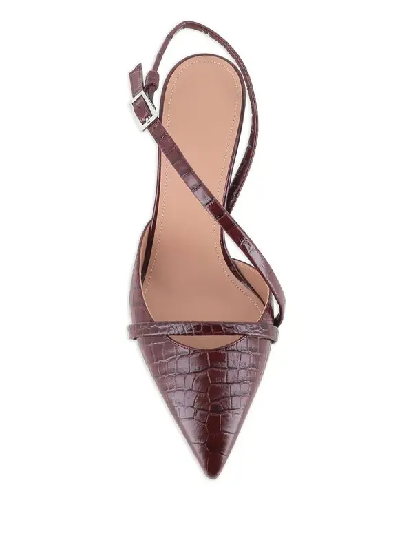 MALONE SOULIERS 70mm Valeria Crocodile-embossed Pointed-toe Pumps