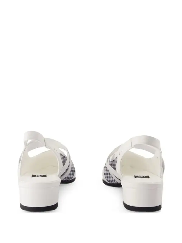 CAREL 20mm Sling Back Checked Flat Pumps