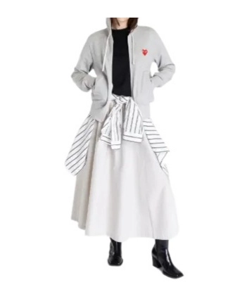 Play Comme Des Garcon Cotton Hooded Zip Up Jacket